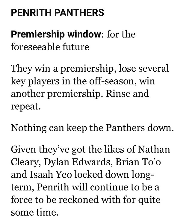NRL Telstra Premiership 2025 Draw - Penrith Panthers NRL - Panther Pride