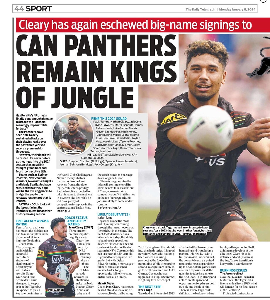 Can Panthers remain kings of the jungle? - Penrith Panthers NRL ...