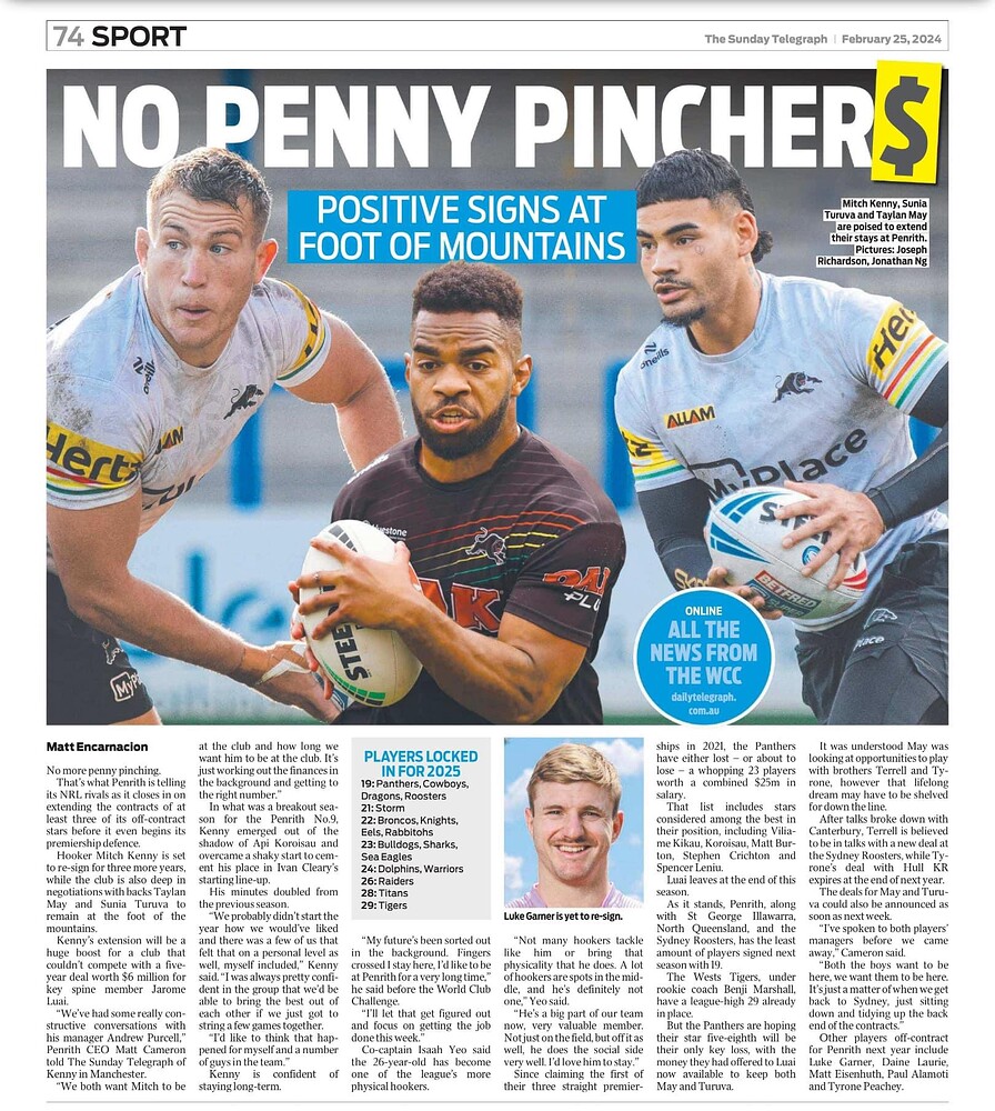 2024 Panthers Contract Thread - Penrith Panthers NRL - Panther Pride